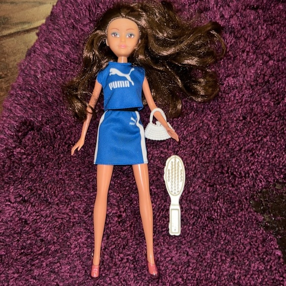 Barbie | Toys | Barbie Puma Outfit Blue Top Skirt Set Sporty Fashion ...